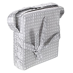 Sumnacon Chair Increasing Cushion - Baby Toddler Kids Infant Portable Dismountable Highchair Booster Cushion Washable Thick Chair Seat Cloth Strap (Grey Star)