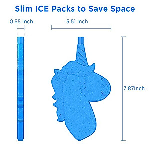 OUTXE 3-Pack Ice packs for Lunch Box Slim 5 x 7 Inch Cute & Reusable Long Lasting Cool Perfect for Insulated Lunch Bag