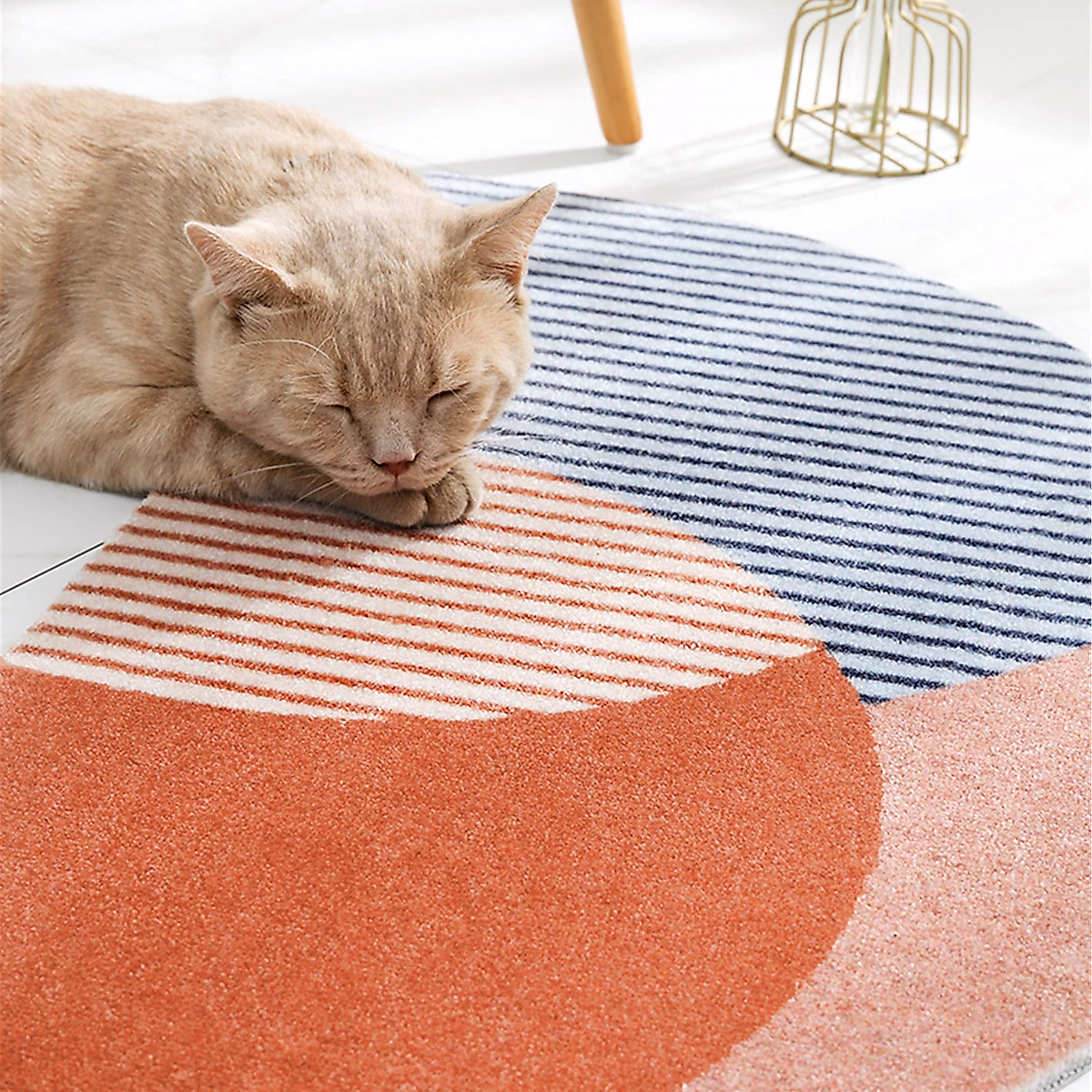 THRILRUG Half Round Inside Door Mats for Front Door, 17"x28" Entryway Rug Boho Door Mat,Half Circle Cute Welcome Mat for Entrance,Semicircle Mud Dirt Trapper Non-Slip Low-Profile