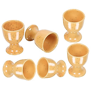 Soft Boiled Egg Holder | Ceramic Egg Cup Set | Ceramic Egg Holder Pottery Housewarming Gift set of 2 (Mustered)
