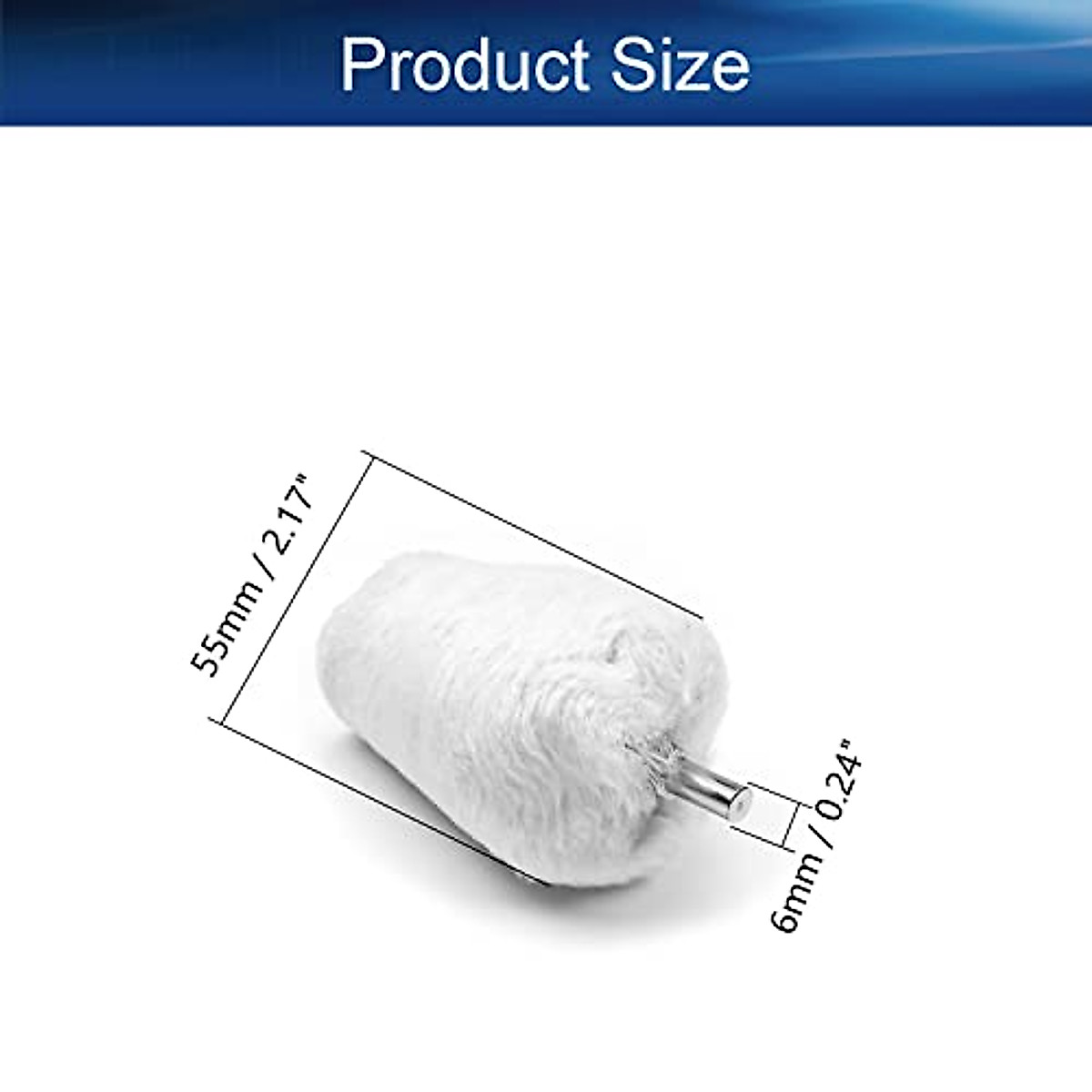 Auniwaig 4PCS 55mm Polishing Wheel Cotton,Conical Buffing Wheel Pad Polishing Wheel with 1/4" Handle for Manifold Aluminum Stainless Steel Chrome