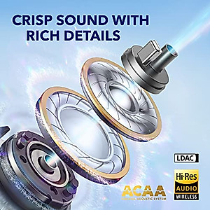 Soundcore by Anker Liberty 4, Noise Cancelling Earbuds, True Wireless Earbuds with ACAA 3.0, Dual Dynamic Drivers for Hi-Res Premium Sound, Spatial Audio with Dual Modes, All-New Heart Rate Sensor