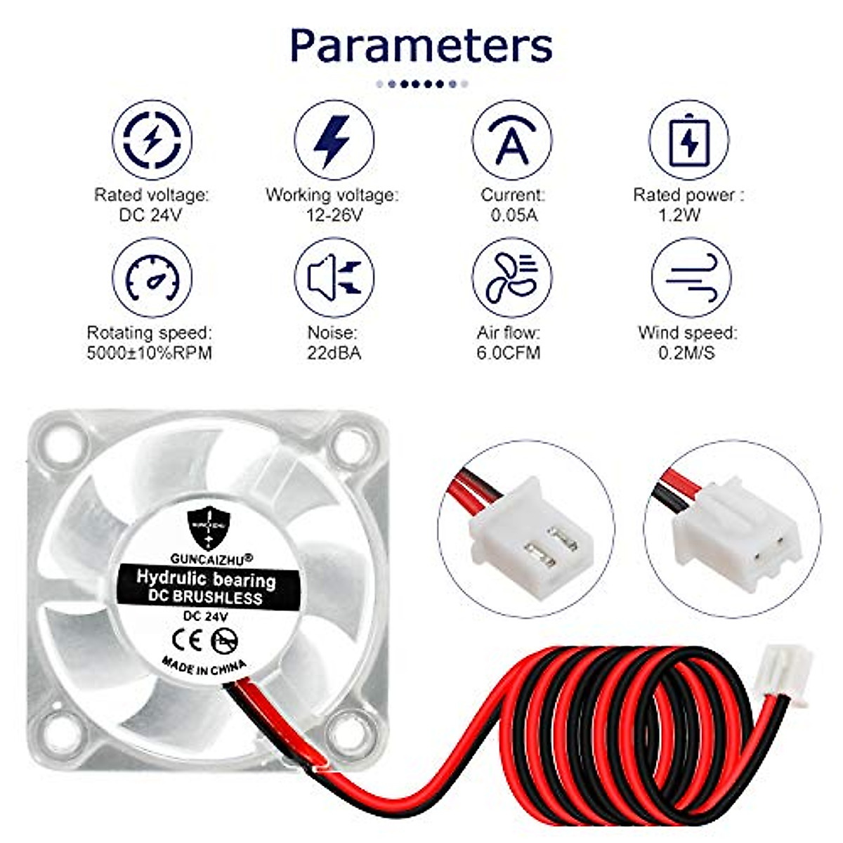 MakerHawk 40 40 10 Fan 24V Hydraulic Bearing Brushless Cooling Fan RGB LED DC 4010 40x40x10mm 0.05A for 3D Printer, PC, Case, CPU