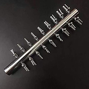 QMseller Aquarium Air Valve 18 Way Inline Manifold Air Flow Pump Tubing Splitter Lever Control Valve