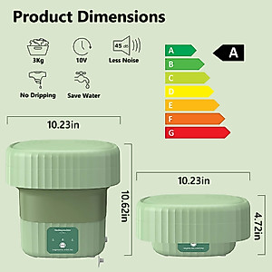 Portable Washing Machine, High Capacity Mini Washing Machine with Blue Light and 3 Modes for Deep Cleaning, Half Automatic Small Washer for Socks,Baby Clothes,Towels,Underwear or Small Items(Green)