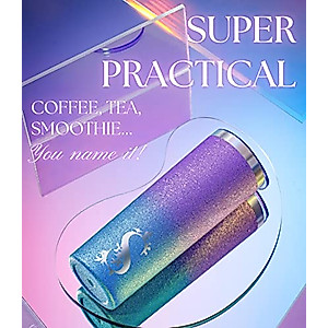 Personalized Tumblers with Lids and Straws for Women, Monogrammed Travel Mug with Initial M, Unique Gifts for Her, Bridesmaids, Friends, Sisters, Mom