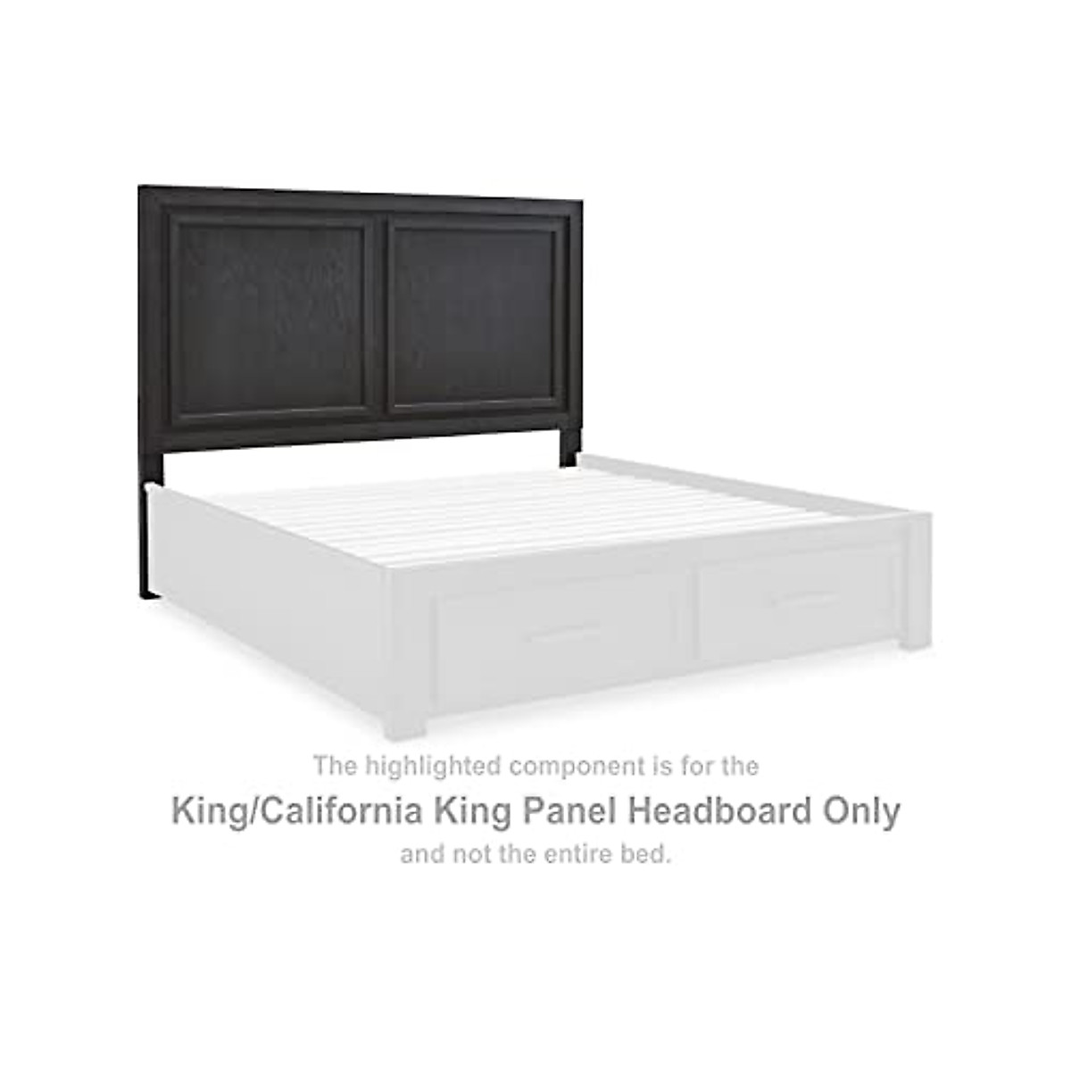 Signature Design by Ashley Foyland Contemporary Panel Headboard ONLY, King/California King, Black
