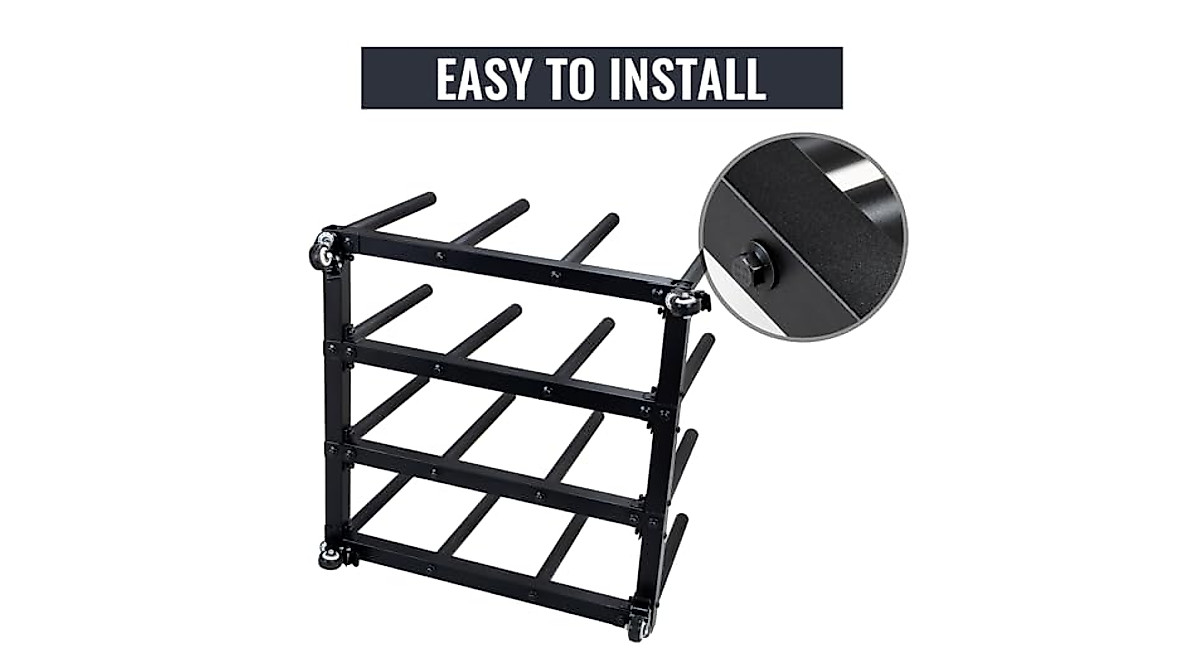 Heavy Duty Vinyl Cart with 16 Roll Capacity | Mobile Storage Organizer