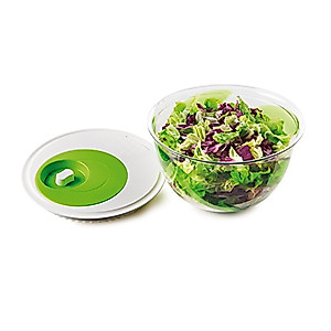 Snips Spin, Drain & Serve Salad Spinner 5 Quart, Green