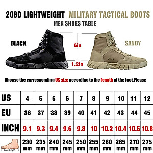 ANTARCTICA Men's Lightweight Military Boots 6 Inches Tactical Boots for Hiking,Hunting,Desert,Combat