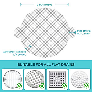 Aire Allure, 25 Pack, Disposable Shower Drain Hair Catcher Mesh Stickers