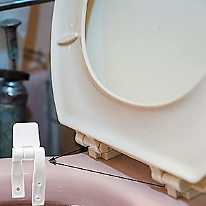 Canomo Universal White Plastic Toilet Seat Hinges Replacement with Bolts Screw and Nuts for Toilet Seats Lids, 1 Pair