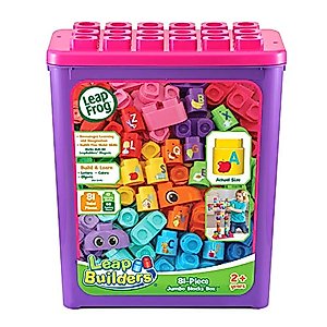 LeapFrog LeapBuilders 81-Piece Jumbo Blocks Box, Pink,24 months to 5 years