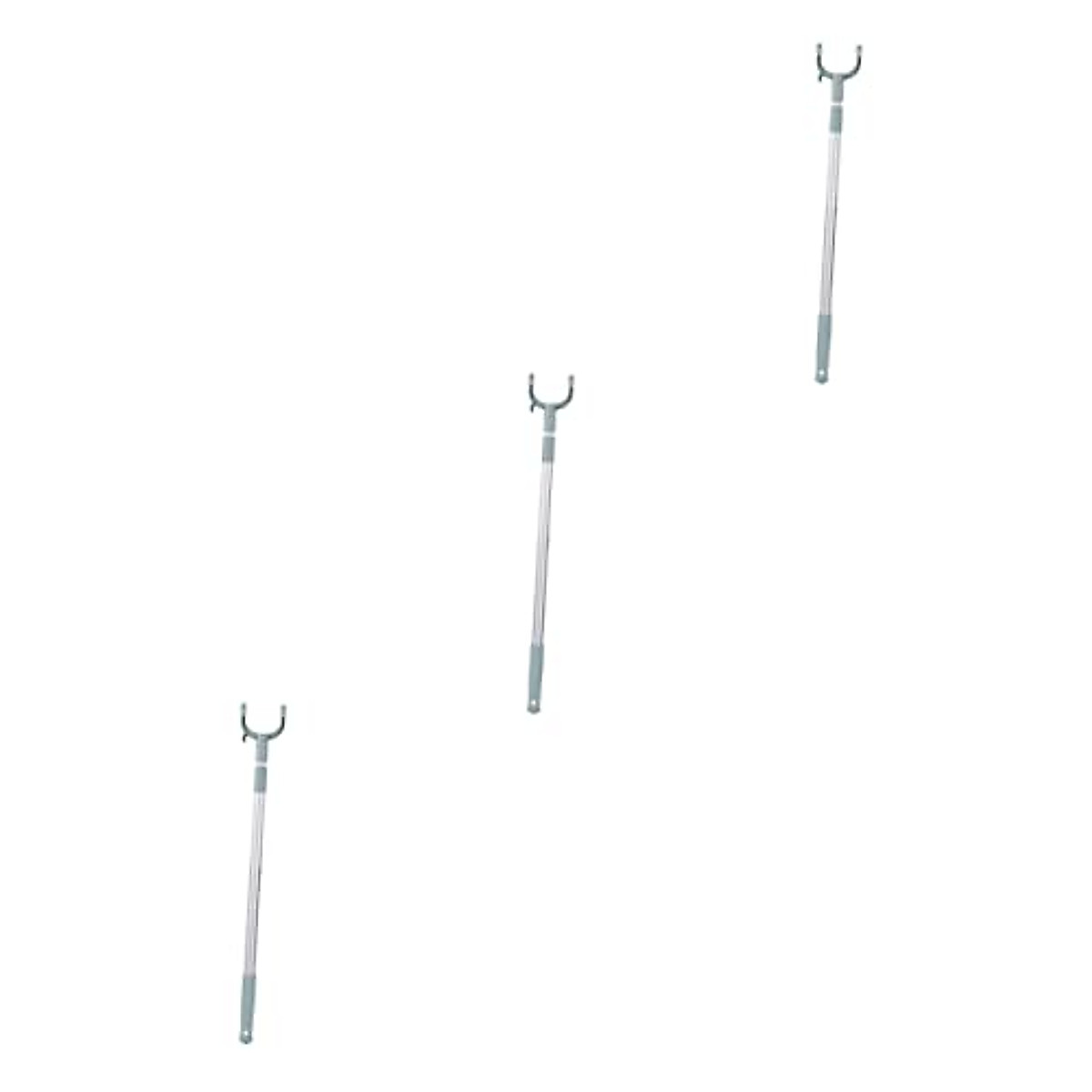 Alipis 3pcs Retractable Clothes Rail Outdoor Hanging Hooks Plastic Hanger Storage Hooks Extendable Reach Pole Retractable Clothesline Rod Telescoping Closet Pole Home Clothes Rod Green