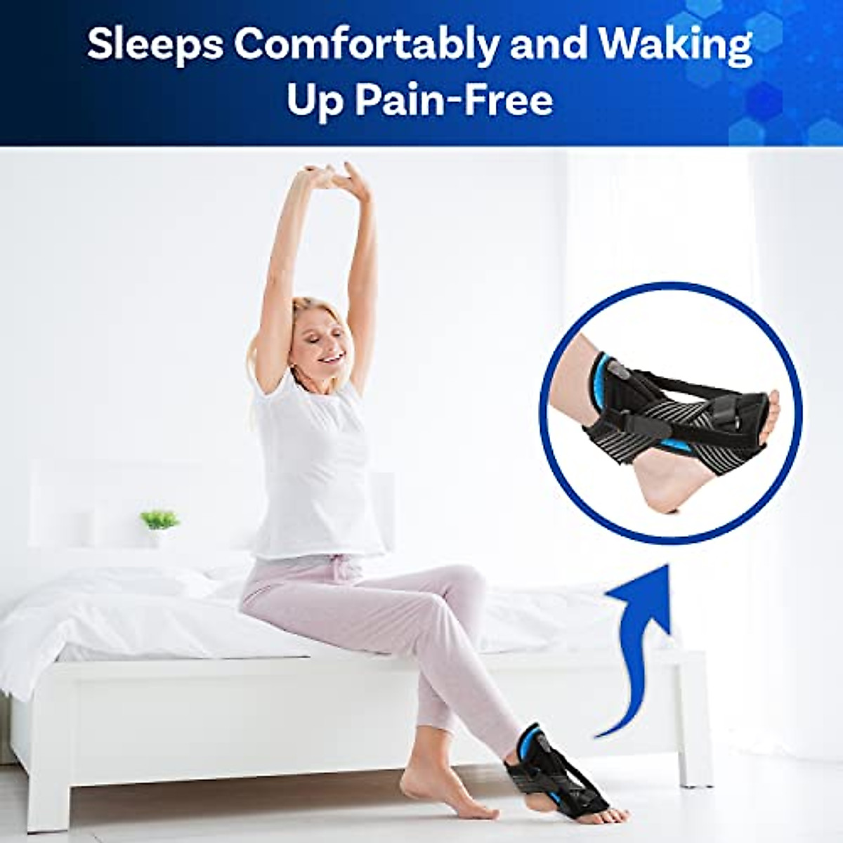 Elrisme Plantar Fasciitis Night Splint, 3-in-1 Relief Set, Night and Day