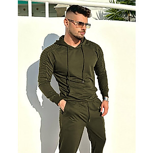 COOFANDY Men Outfits 2 Piece Fashion Tracksuit Lightweight Sweatsuit Sets Slim Fit Jogging Athletic Suits