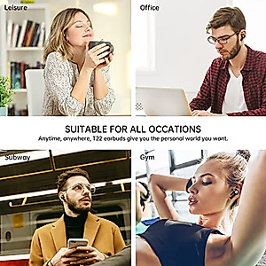 TUSUEYGT Wireless Earbuds, 4 Dynamic Drivers Bluetooth Headphones TWS Earbuds, 40Hrs Playtime with LED Power Display Charging Case Touch Control in-Ear Earphones HiFi Stereo Sound Headset for Sport