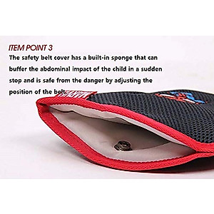 Marble Hero Kids Car Seat Safety Belt Cover, 1P, Spider Man Black#