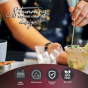 Exquisite Clear Plastic Cups With Straws 100 Pack - Clear Tumbler - 9 Oz Plastic Cups Disposable Cups Plastic Tumblers - Cocktail Cups, Party Cups With Straws - For Parties, Events And Weddings