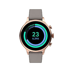 Fossil Unisex Gen 6 42mm Stainless Steel and Leather Touchscreen Smart Watch, Color: Rose Gold, Taupe (Model: FTW6079V)