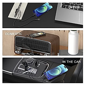 [Apple MFi Certified] Lightning to 30 Pin Adapter for iPhone, 8-Pin to 30 Pin Adapter with 3.5mm AUX Audio Cable Support Charging Docking Station, for iPhone 6s/6/6 Plus/SE/5s/5c/5/iPad/iPod (Black)