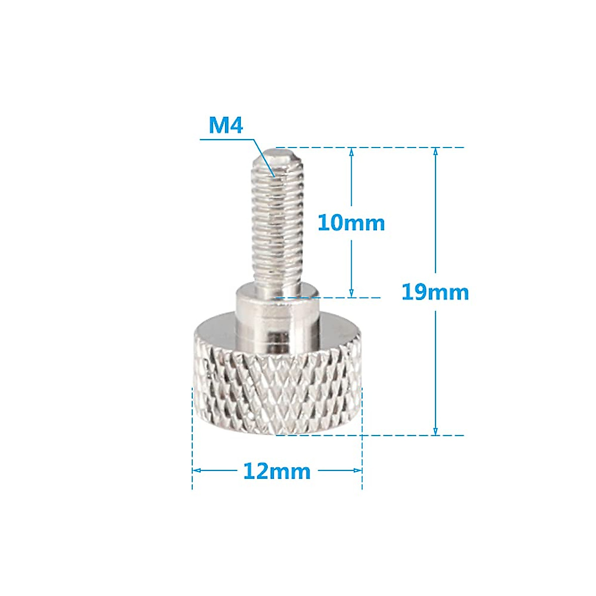 CAMVATE M4 Thumb Screw Button Head Cap Screw Brass Nickel (2 Pieces) - 1988
