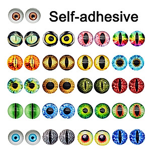 100PCS 10mm Self Adhesive Dragon Animal Googly Wiggle Eyes for DIY Sticker School Classroom Arts Crafts Decoration
