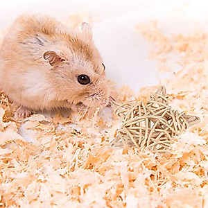 STOBOK 4pcs Small Animal Activity Toy Star Rattan Rabbit Chew Ball Woven Grass Play Ball Toy for Cat Hamster Gerbils Chinchilla Birds Guinea Pig