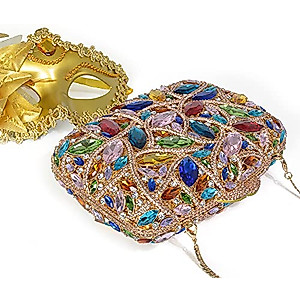 MOSSMON Crystal Evening Clutch Bag Sparkling Bride Wedding Party Purse for Women