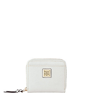 Dooney & Bourke Wallet, Saffiano Small Zip Around Wallet - Off White