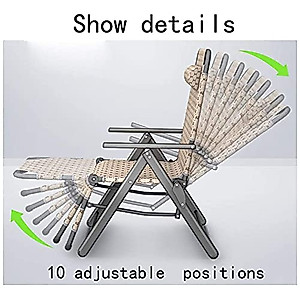 ガードレール Recliners Folding Portable Ultralight Single Garden Loungers Recliners 10 Positions Adjustable Sun Lounger Chair