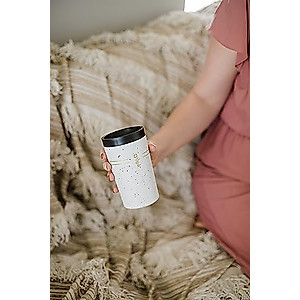 Ello Jones Stainless Steel Travel Coffee Mug -Travel Tea Mug, 11oz, White Speckles