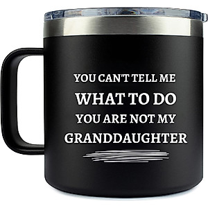 Edizzone 14Oz Grandpa Mug (You Are Not My Granddaughter) (Black) Grandpa Gifts for Christmas - Best Grandpa Birthday Gifts - Gifts for Grandpa From Granddaughter - Funny Grandfather Christmas Gift