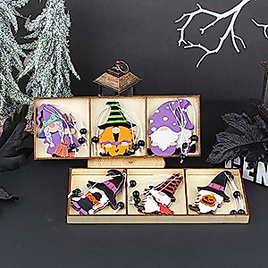 Halloween Decor Faceless Old Man Boxed Holiday Wooden Sign Pendant Window Wall Decoration Listing (A, One Size)