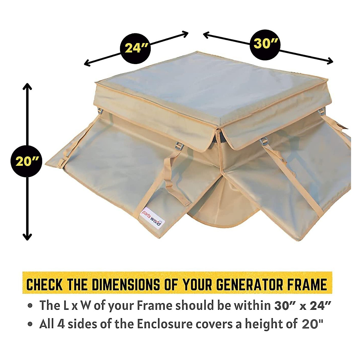 Parts World USA Rain Shelter Enclosure for Portable Generator Tent Running Cover to Run in Rain Storm Snow Sun Heavy Duty Generator Shed for 3500w-12000w Generators