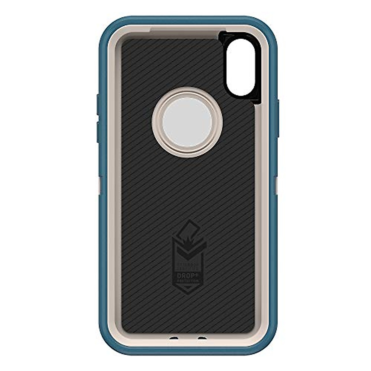 OtterBox DEFENDER SERIES SCREENLESS EDITION Case for iPhone Xs & iPhone X,Polycarbonate shell,Synthetic rubber slipcover,Polycarbonate holster - Retail Packaging - BIG SUR,Built-in Screen Protector (PALE BEIGE/CORSAIR)