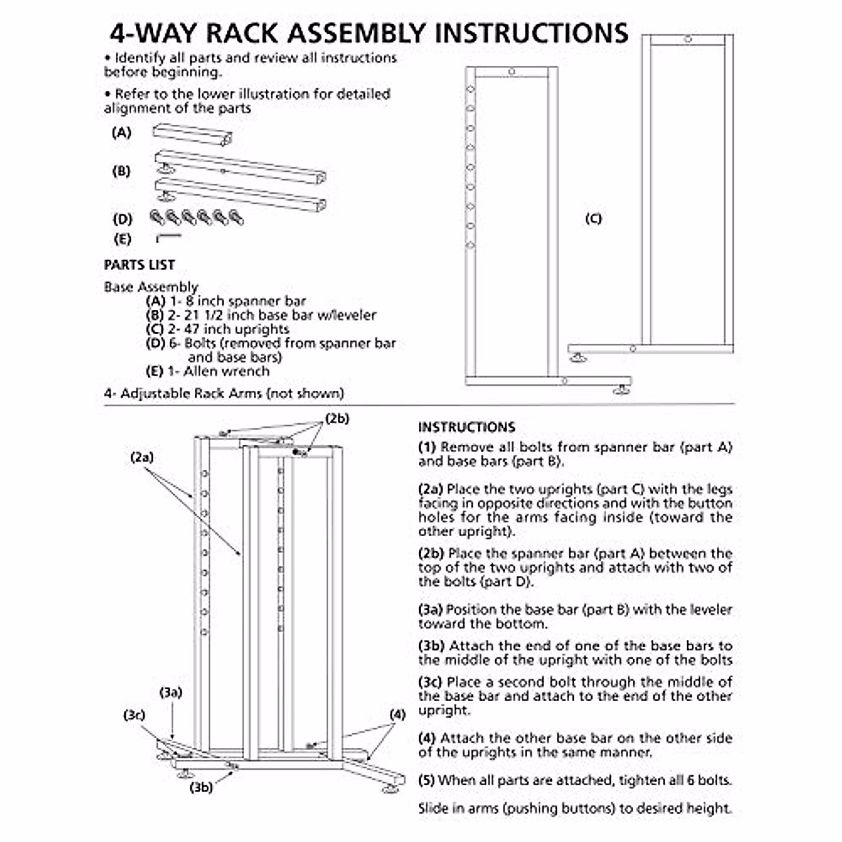 SSWBasics 4 Way Clothing Rack with Slanted Arms - Black