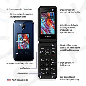 Schok Classic Flip Unlocked GSM/Verizon Phone - (Exchangeable Covers: Blue/Red)