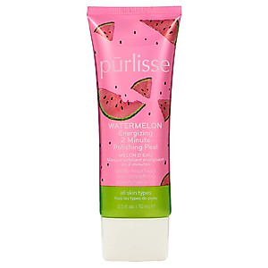 purlisse Watermelon Energizing 2 Minute Polishing Peel: Cruelty-free & clean, Paraben & Sulfate-free, Brightening & smoothing, Lychee protects against signs of ageing | 2.5oz