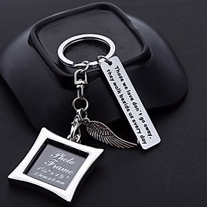 AKTAP Photo Frame Keychain Memorial Gifts Those We Love Don't Go Away Picture Frame Keyring