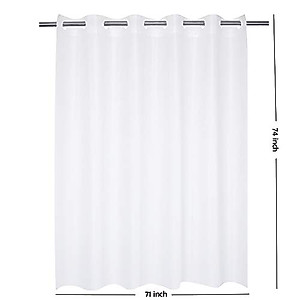 Hotel Grade No Hooks Needed Waterproof Shower Curtain or Liner,Frost (PEVA, 71" x 74")