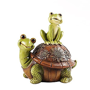 Wowvip Frog Garden Statues Decor Outdoor, Resin Couple Frogs Garden Animal Statue Waterproof, Outside Frog Figurines for Yard Patio Lawn Decorations