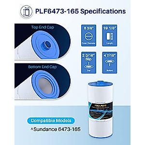 POOLPURE 6473-165 Spa Filter Replaces Sundance 6473-165 (Only Outer Filter), AK-6473165, UFC-165, Sundance MicroClean Ultra Hot Tub Filter Cartridge 1 Pack