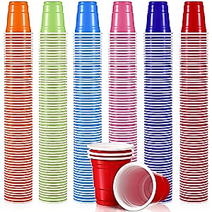 600 Pack 2 Oz Plastic Shot Glasses Disposable Plastic Shot Cups Mini Multicolor Party Cups for BBQ Christmas Party Tastings Sample Picnic Camping Daily Life Wedding, 6 Colors