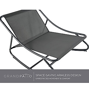 Grand patio Rocking Chair Indoor and Outdoor, Metal Patio Lounge Rocking Chair with Thick Cushion, Comfy Modern Rocker for Living Room Porch Backyard