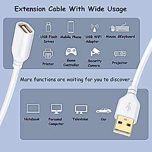 Costyle 6ft USB 2.0 Extension Cable White (2-Pack)