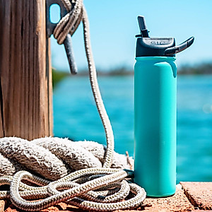 Seriously Ice Cold SIC 27oz Insulated Water Bottle Thermos, Premium Triple Layer Vacuum Stainless Steel, BPA Free Wide Mouth Lid with Carabiner Clip