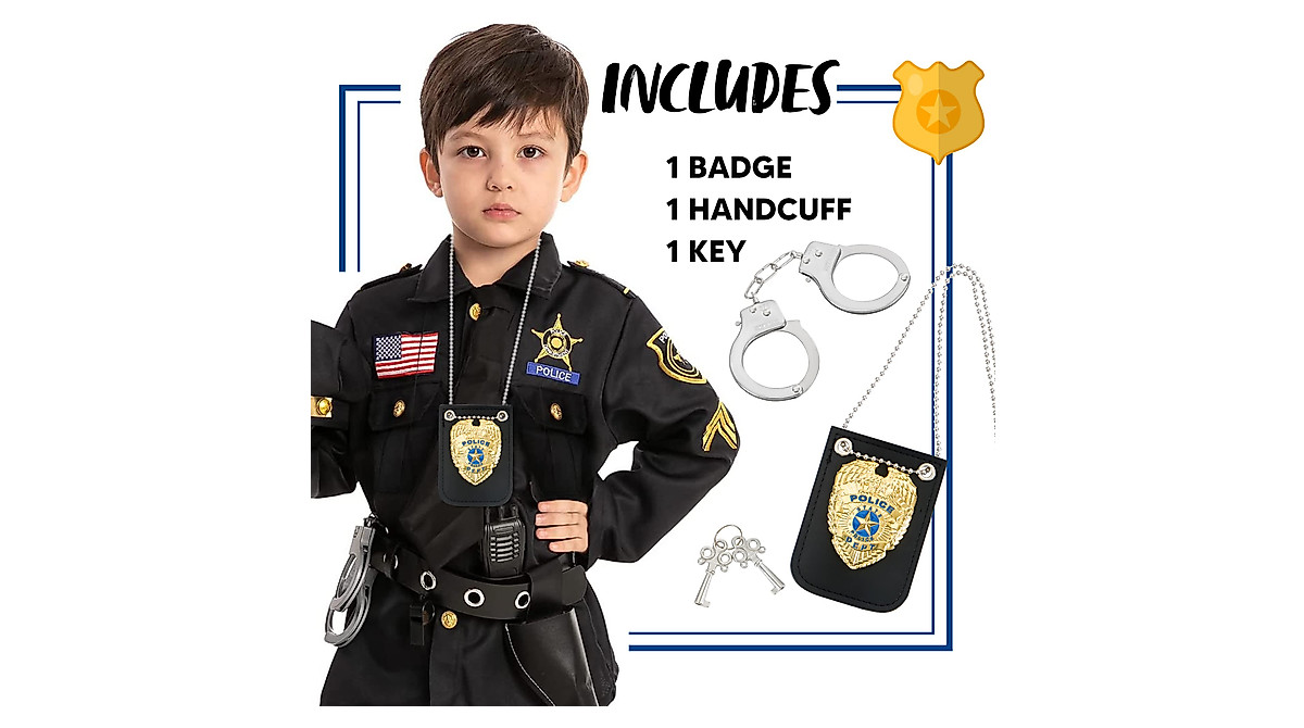 Spooktacular Kids Police Pretend Play Set & Costume Kit