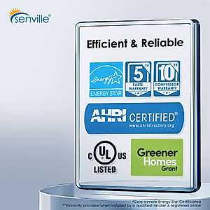 Senville 3 Ton Central Air Conditioner Heat Pump Split System, 36,000 BTU, Inverter, Variable Speed, 15K AUX, 208/230V