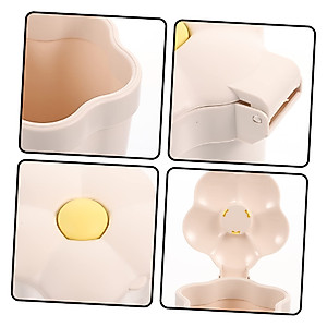 Ciieeo Mini Desktop Trash Can Flower Shaped Desktop Garbage Bin Cute Countertop Trash Can Kawaii Waste Bin Plastic Garbage Bin Tabletop Wastebasket for Office Home White